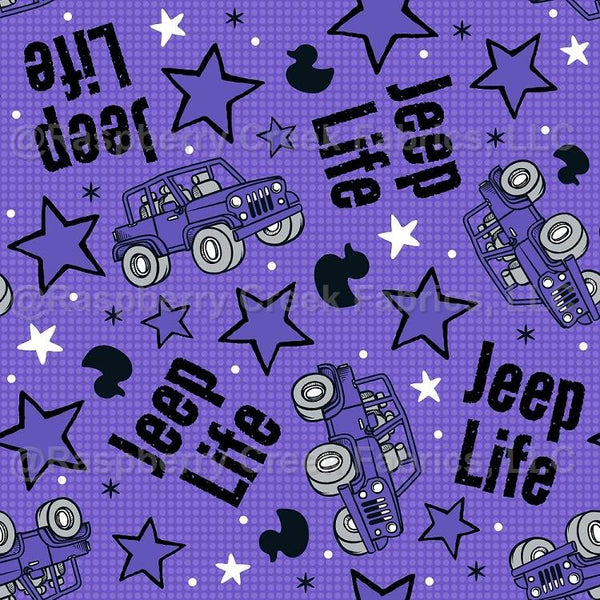 Jeep Life in Purple - Raspberry Creek Fabrics