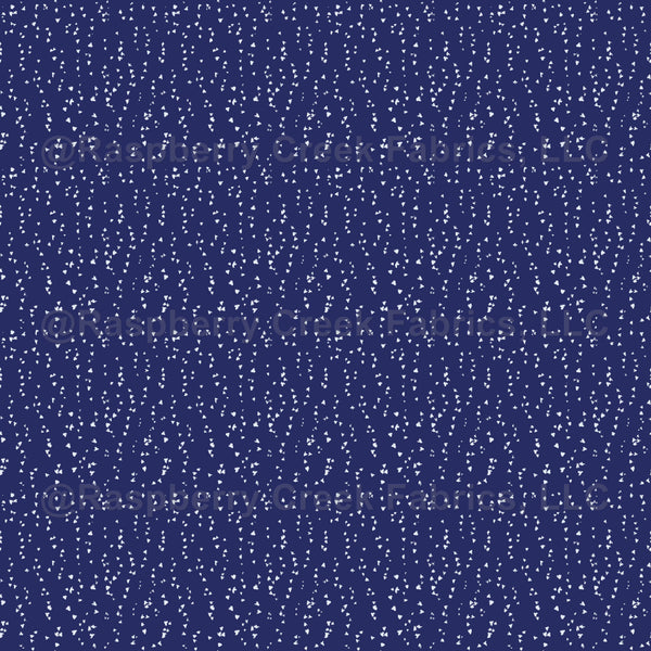 Snow - random dots on midnight blue background - Raspberry Creek Fabrics