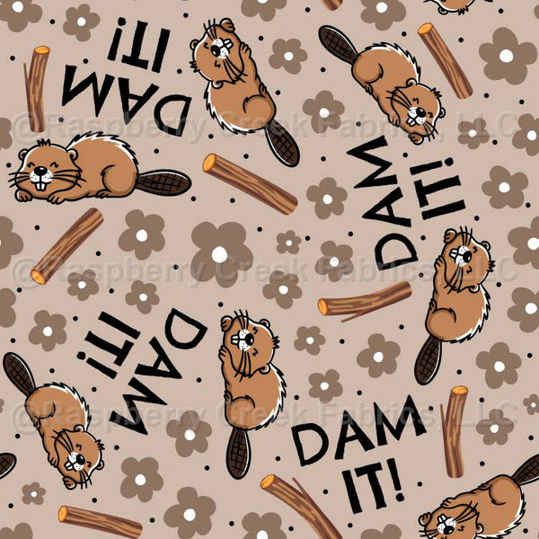 Dam It Beavers in Tan - Raspberry Creek Fabrics