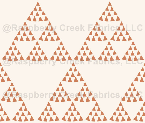 Hand-drawn Triangles - Terracotta on Cream - Raspberry Creek Fabrics