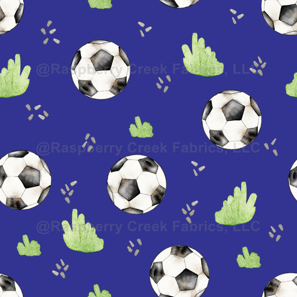 Soccer Navy | Watercolor Sport Collection - Raspberry Creek Fabrics