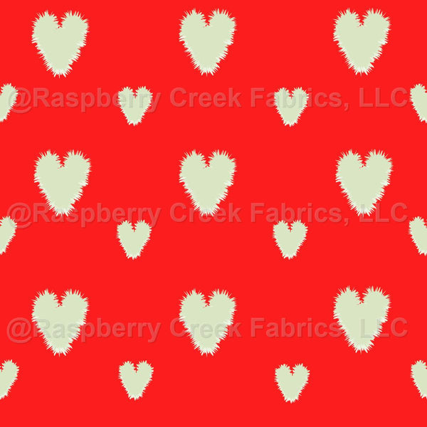 RED MINTED HEART - Raspberry Creek Fabrics