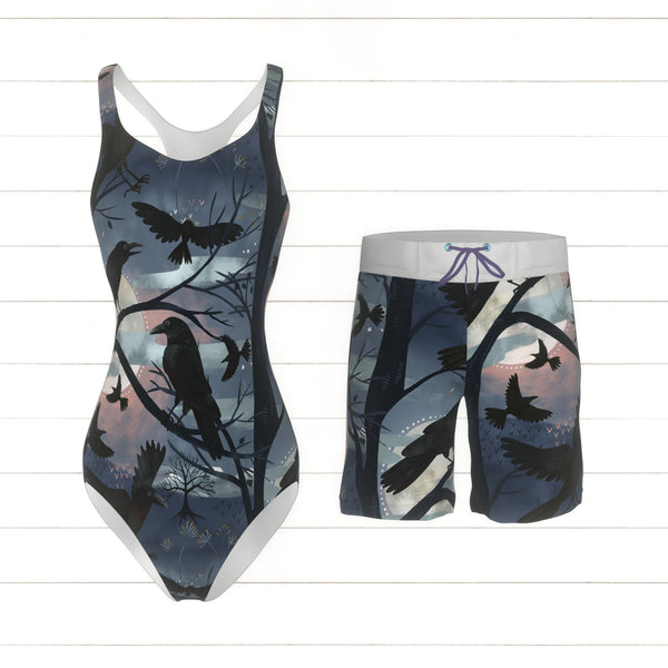 Seven Ravens Halloween Full Moon - Raspberry Creek Fabrics