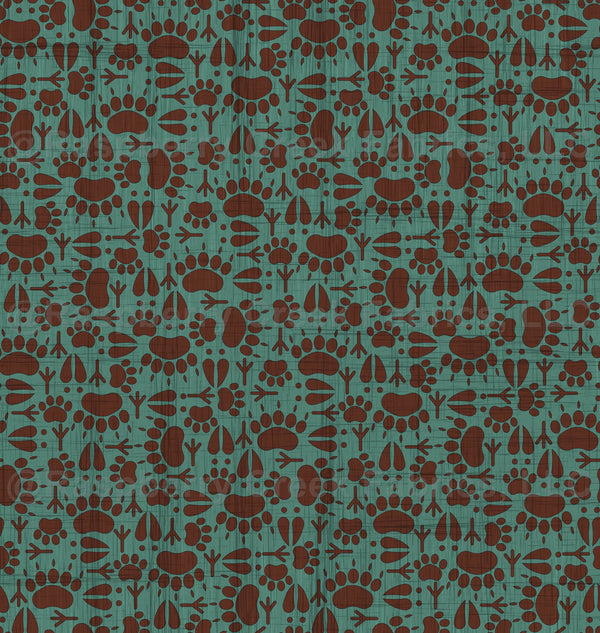 Non-Directional Animal Foot Prints Green Texture - Raspberry Creek Fabrics