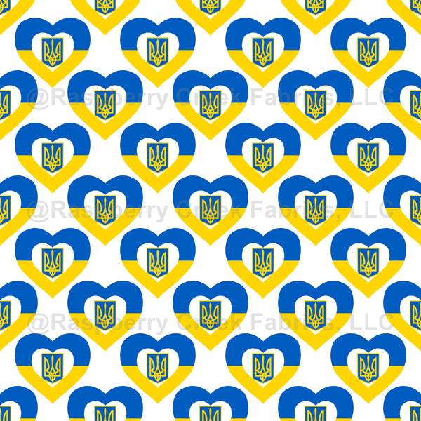 Ukrainian coat of arms - small - Raspberry Creek Fabrics