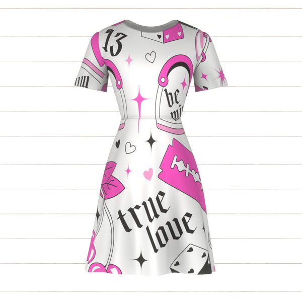 Gothic concept of creepy love. Emo gothic seamless pattern with pill ...