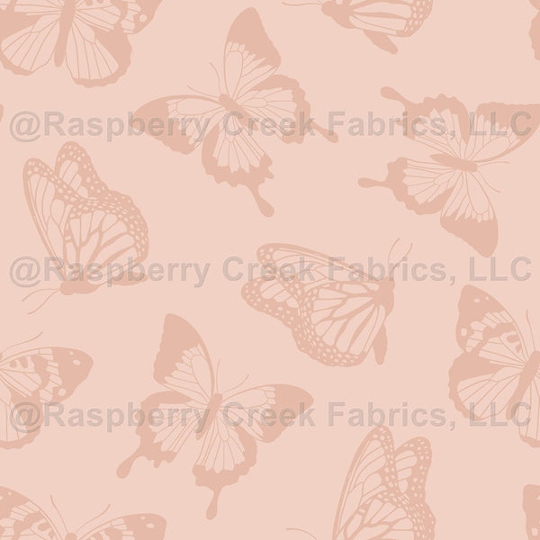Light Pink Tonal Butterflies - Raspberry Creek Fabrics