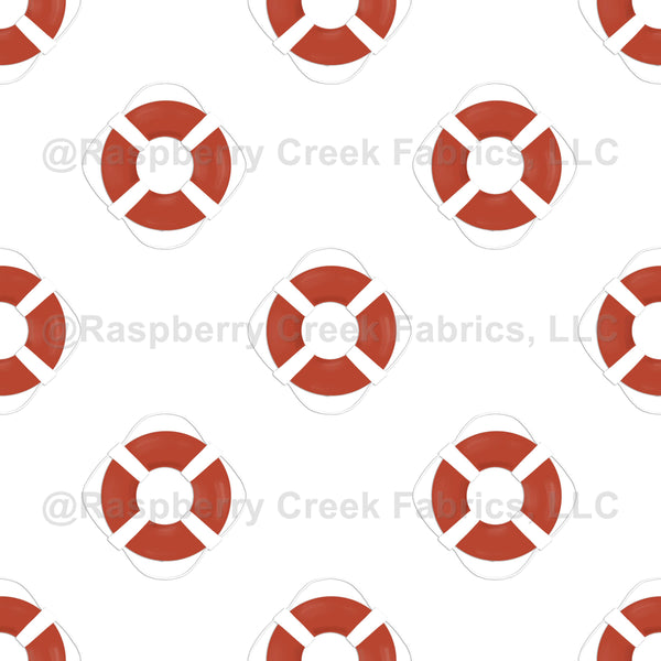 Life Preserver-white-Medium Scale - Raspberry Creek Fabrics