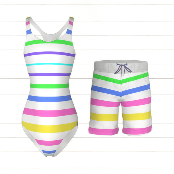 Neon Rainbow Stripes - Raspberry Creek Fabrics