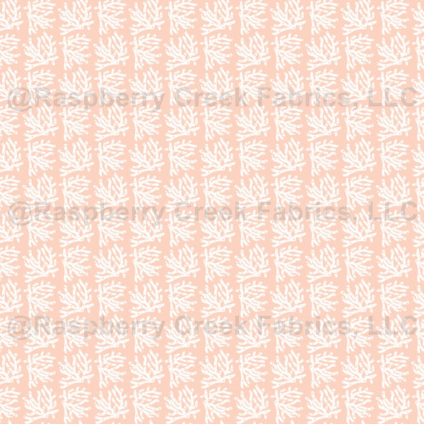 Peach and White Coral Seaweed Geometric Blender - Raspberry Creek Fabrics