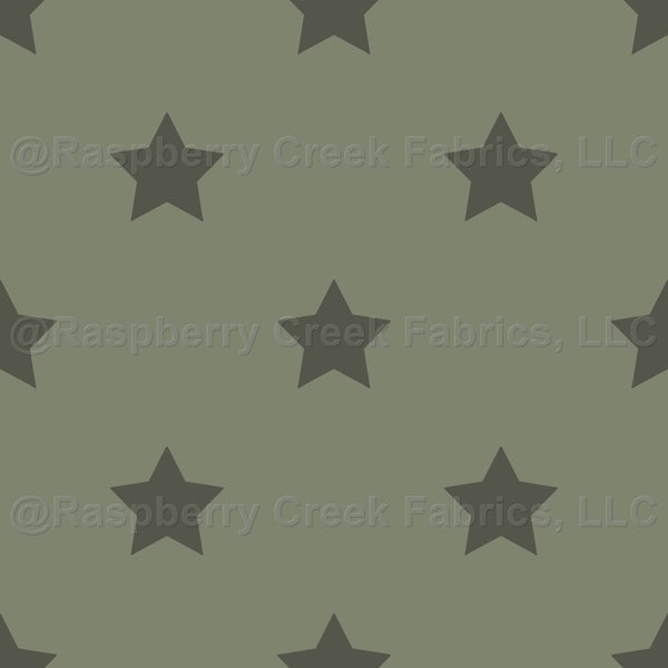 Western Five-Point Stars on Olive Green – Classic Cowboy Design - Dese ...