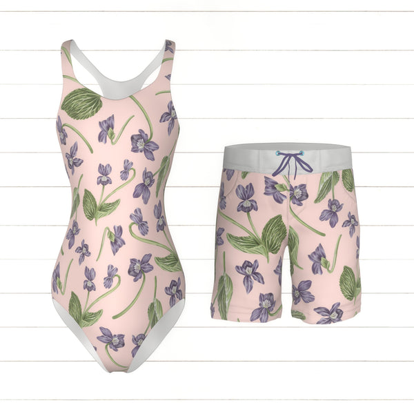 Wood Violet Flower, Wisconsin State Flower, Pink Background, Purple Fl ...