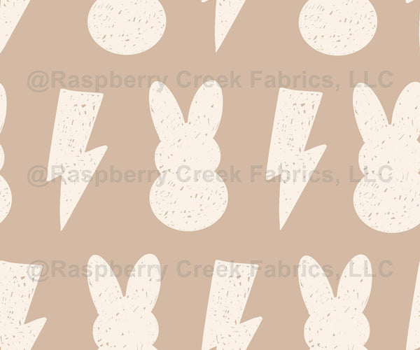 Easter Electric Bunnies in Tan and cream - Raspberry Creek Fabrics