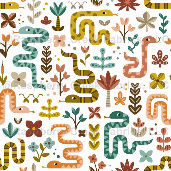 Colorful crazy snakes - chinese year of the snake - Raspberry Creek Fabrics