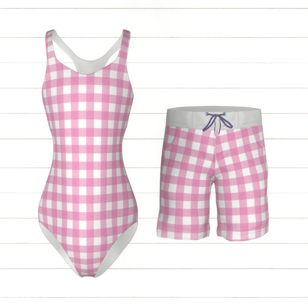 Pink Gingham, Gingham Pattern, Geometric Pattern - Raspberry Creek Fabrics