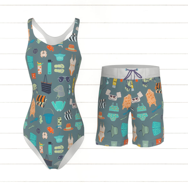 Family BEACH Packing Essentials version 2 in grey aqua - Raspberry ...