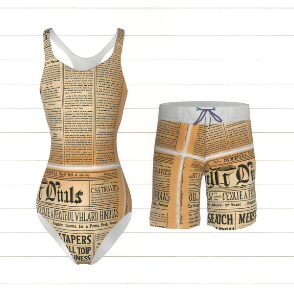 Old newspaper yellowish front page - Raspberry Creek Fabrics