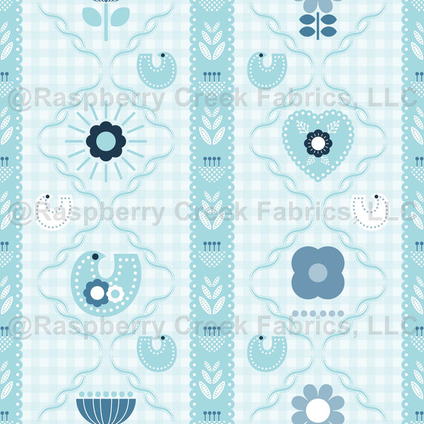 Preppy Scandinavian - Blue - Raspberry Creek Fabrics