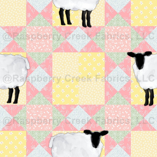 Henny and Friends Counting Sheep quilt blocks - Raspberry Creek Fabrics