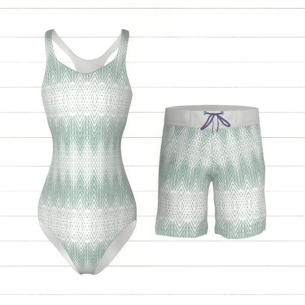 Snakeskin Pattern in Mint Green Fabric - Raspberry Creek Fabrics
