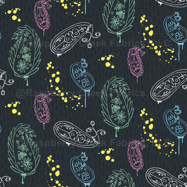 Paisley spray graffiti - Raspberry Creek Fabrics