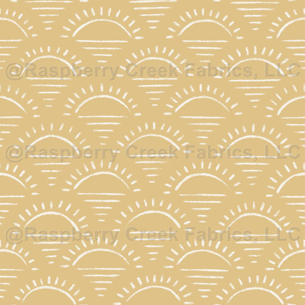 Rising Sun {Ecru Natural White on Sahara Gravel Yellow} Minimal Boho W ...