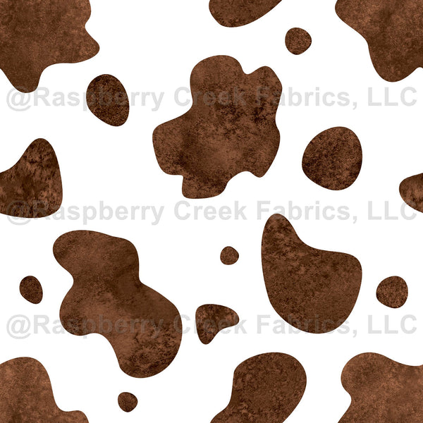 Abstract brown and white cow spots pattern - Raspberry Creek Fabrics