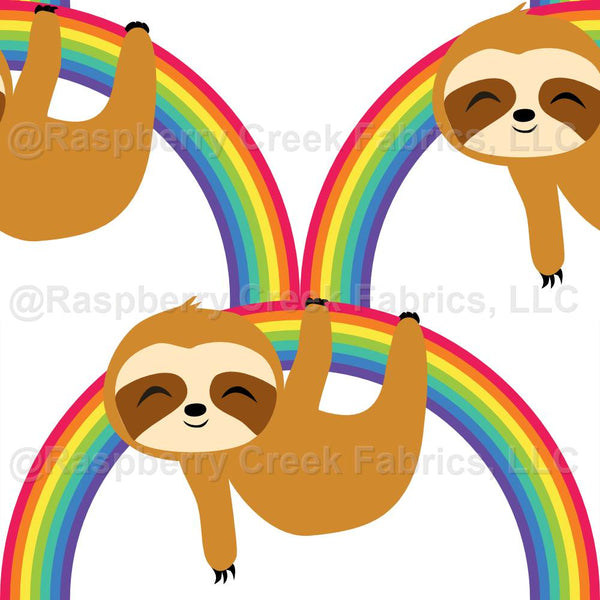 Sloths on Rainbow, Cute Sloth Hanging from the Rainbow - Raspberry ...