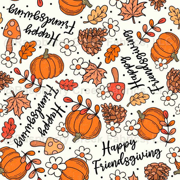 Happy Friendsgiving in Ivory - Raspberry Creek Fabrics