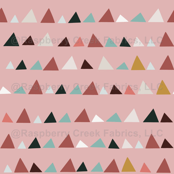 Triangles Boho in pink | Wild West - Raspberry Creek Fabrics