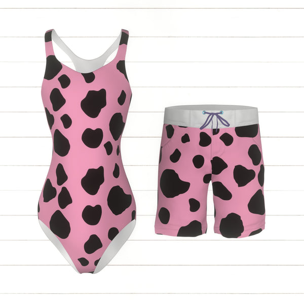 Cow Print, Cow Pattern, Cow Spots, Pink Cow - Raspberry Creek Fabrics