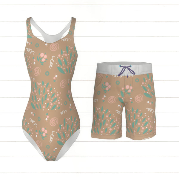 Pattern Fabric beige (Cameo) with a modern pattern. - Raspberry Creek ...