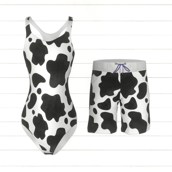 Abstract black and white cow spots pattern - Raspberry Creek Fabrics