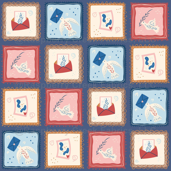 Carrier pigeon patchwork - Raspberry Creek Fabrics