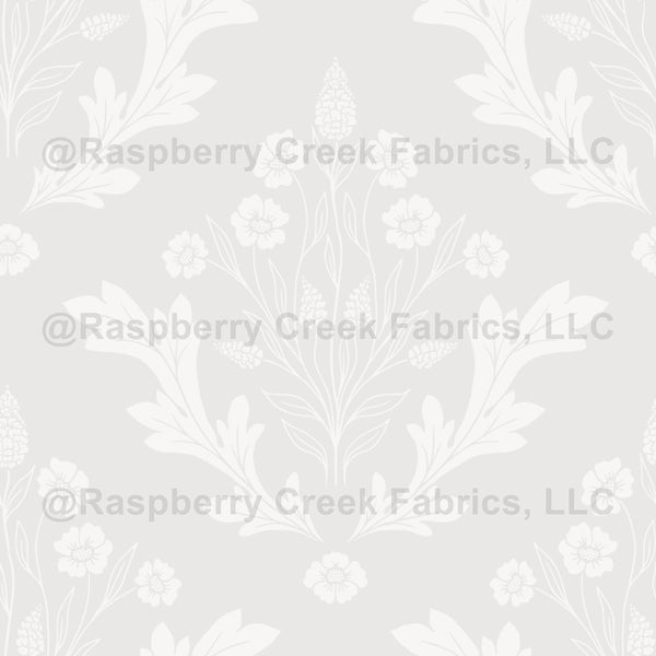 Meadow Finds Damask Greige wallpaper design by Lisee Ree | Ivory, beig ...