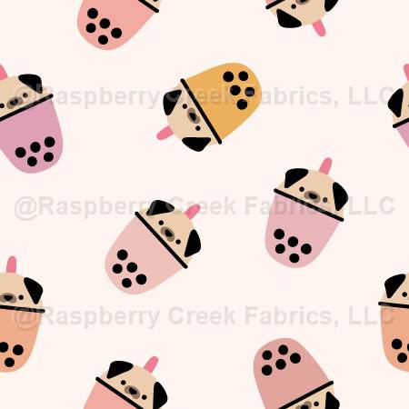 Boba Pug Peach - Raspberry Creek Fabrics