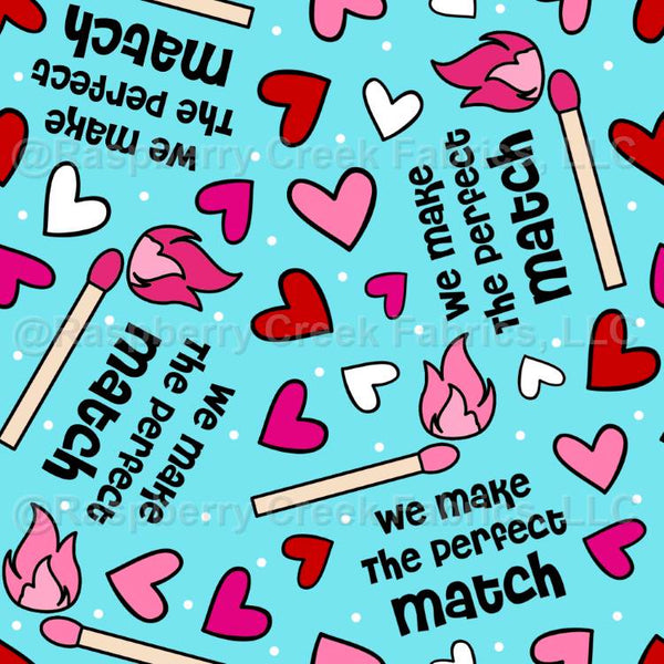 We Make The Perfect Match Blue - Raspberry Creek Fabrics
