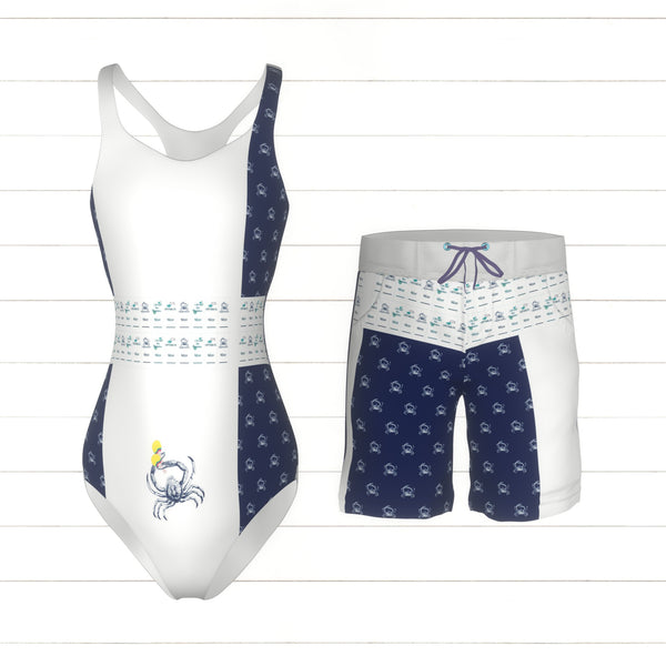 Project Under the Sea: Complete Swim Set Crabs - Raspberry Creek Fabrics