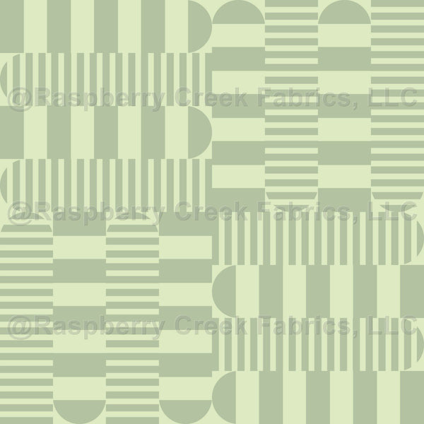 Geometric Cheater Quilt with broader stripes in halfround rectangles ...