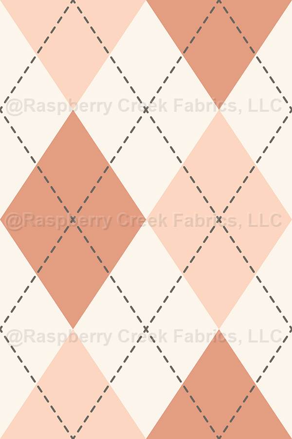 Argyle - Terracotta and Cream - Raspberry Creek Fabrics