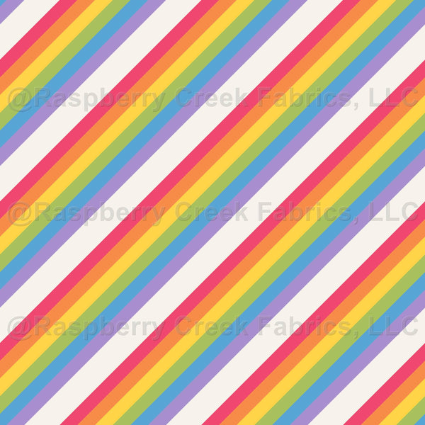 diagonal rainbow stripes - Raspberry Creek Fabrics