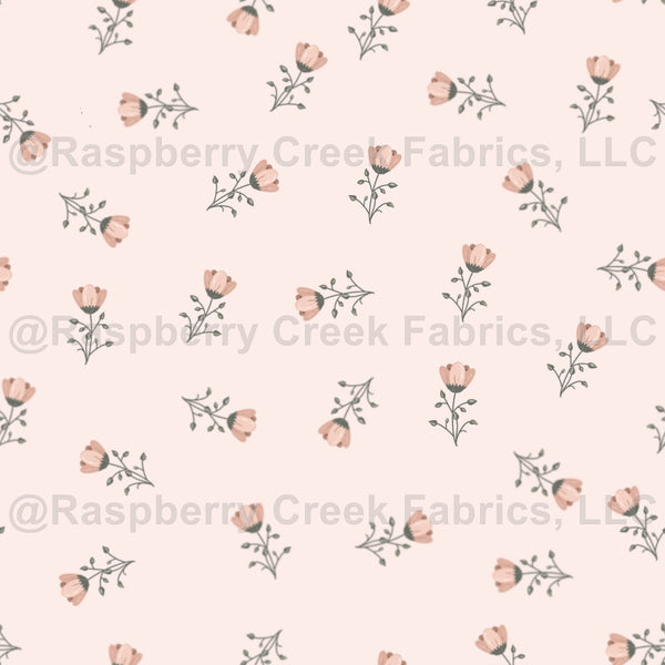 Hand Drawn Pink Country Flowers On A Pink Background - Raspberry Creek ...