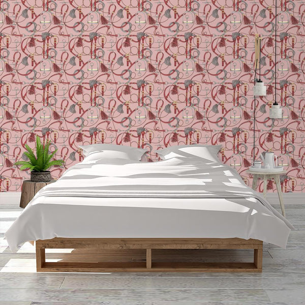 Rider Chic - Muted Rose with Red Tack - Raspberry Creek Fabrics