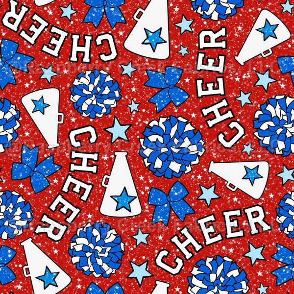 Cheer Spirit in Red and Blue - Raspberry Creek Fabrics