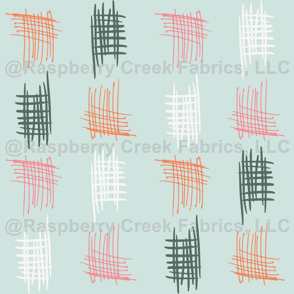 Cross Hatch Green - Hand drawn cross hatch sketches made into a modern ...