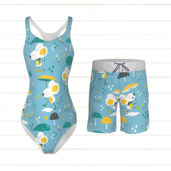 mice rain - Raspberry Creek Fabrics