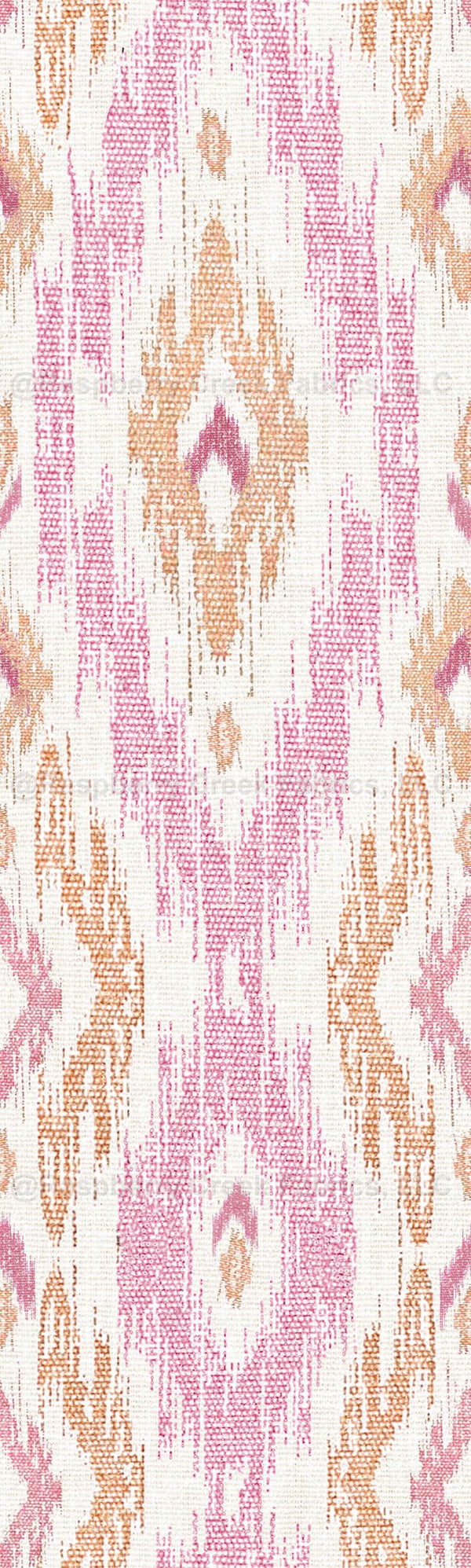 Grandmillennial Ikat Stripes on linen texture - Pink Orange ivory ...