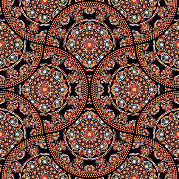 Safari Sunset Bohemian Star Fall Ogee Fans Mandala - Raspberry Creek ...