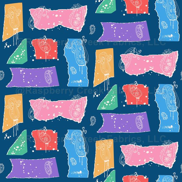 Paisley spray graffiti - Raspberry Creek Fabrics