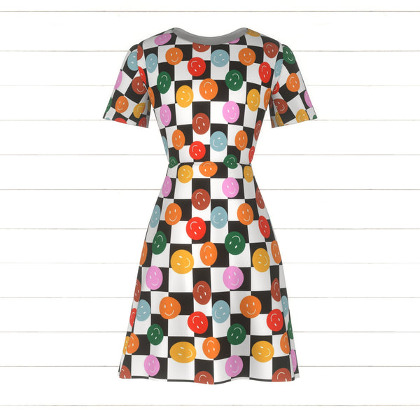 80’s Retro Checkerboard Smiley Punk Aesthetic Design for kids neutral ...